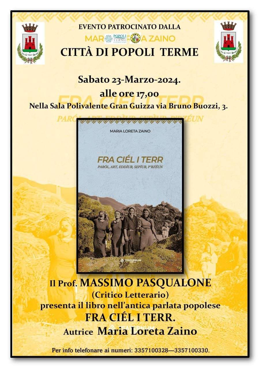 Sabato 23 marzo la presentazione del libro “Fra cièl i terr” di Maria ...